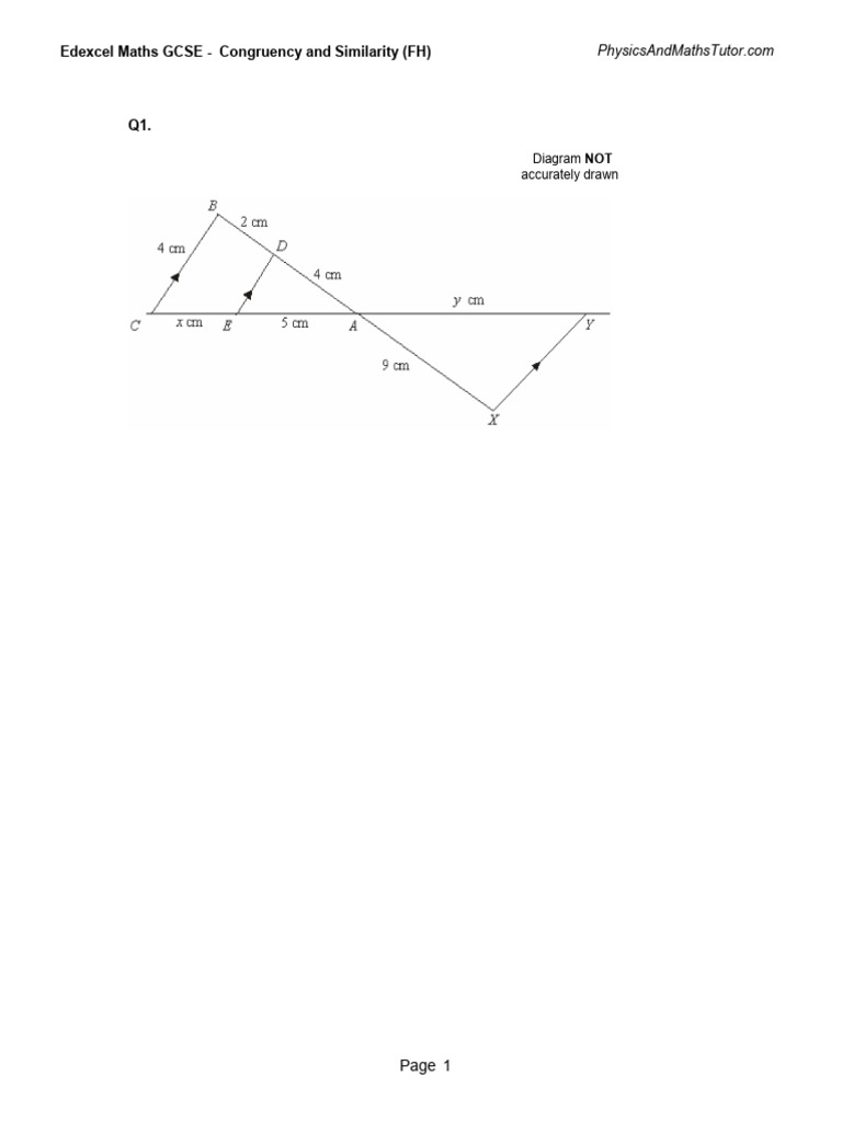 Grade 8 Congruence and Similarity Worksheet | PDF | Shape | Triangle