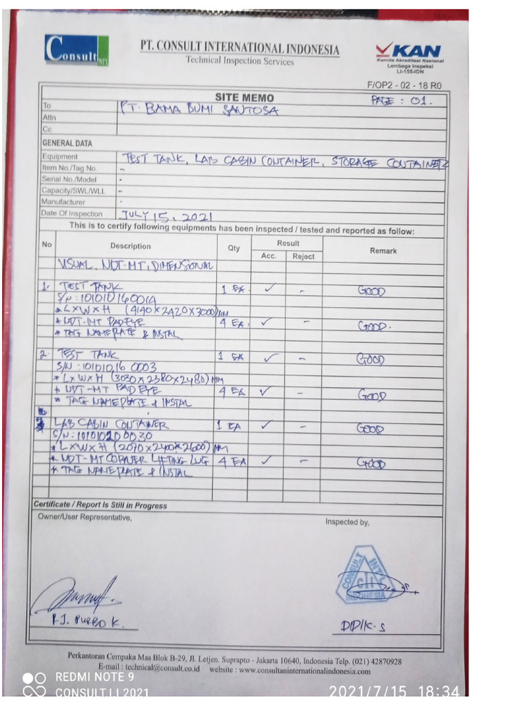 Report Lifting Gear-15.Vii.2021 | PDF | Nondestructive Testing ...