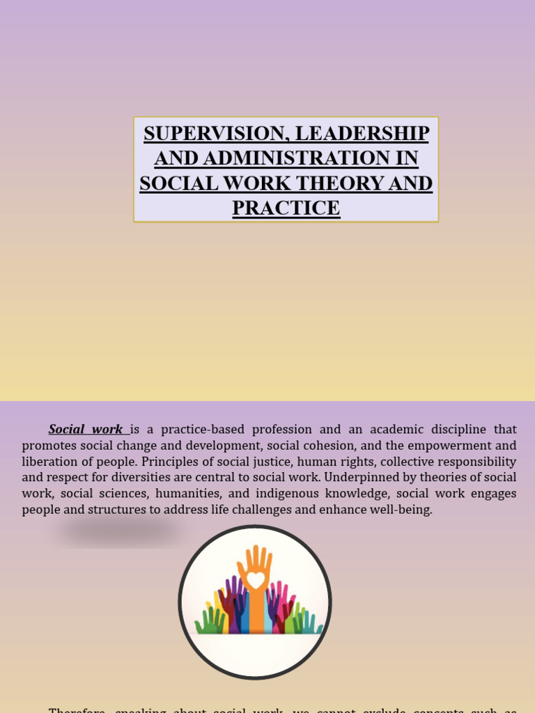 Supervision, Leadership and Administration in Social Work Theory and ...