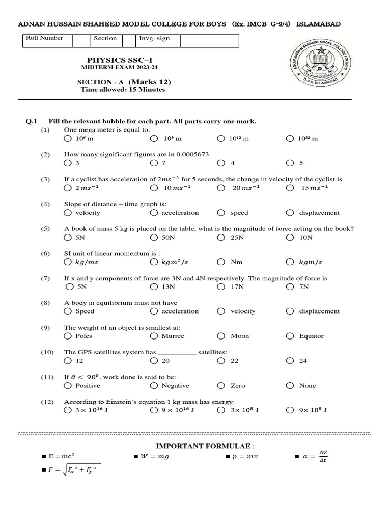9th Physics | PDF | Velocity | Force