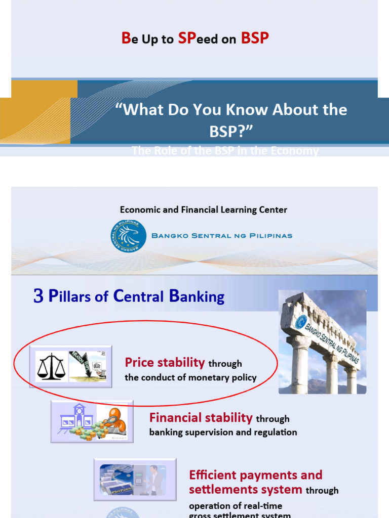 Role of BSP | PDF | Monetary Policy | Inflation