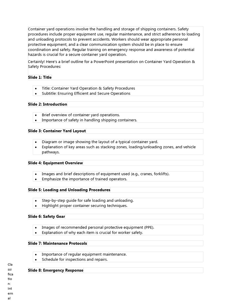 Container Yard Operations & Safety Guide | PDF | Personal Protective ...