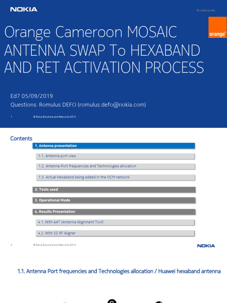 MOP Antenna Swap To Hexaband and RET Activation Process Ed6 05 09 2019 ...