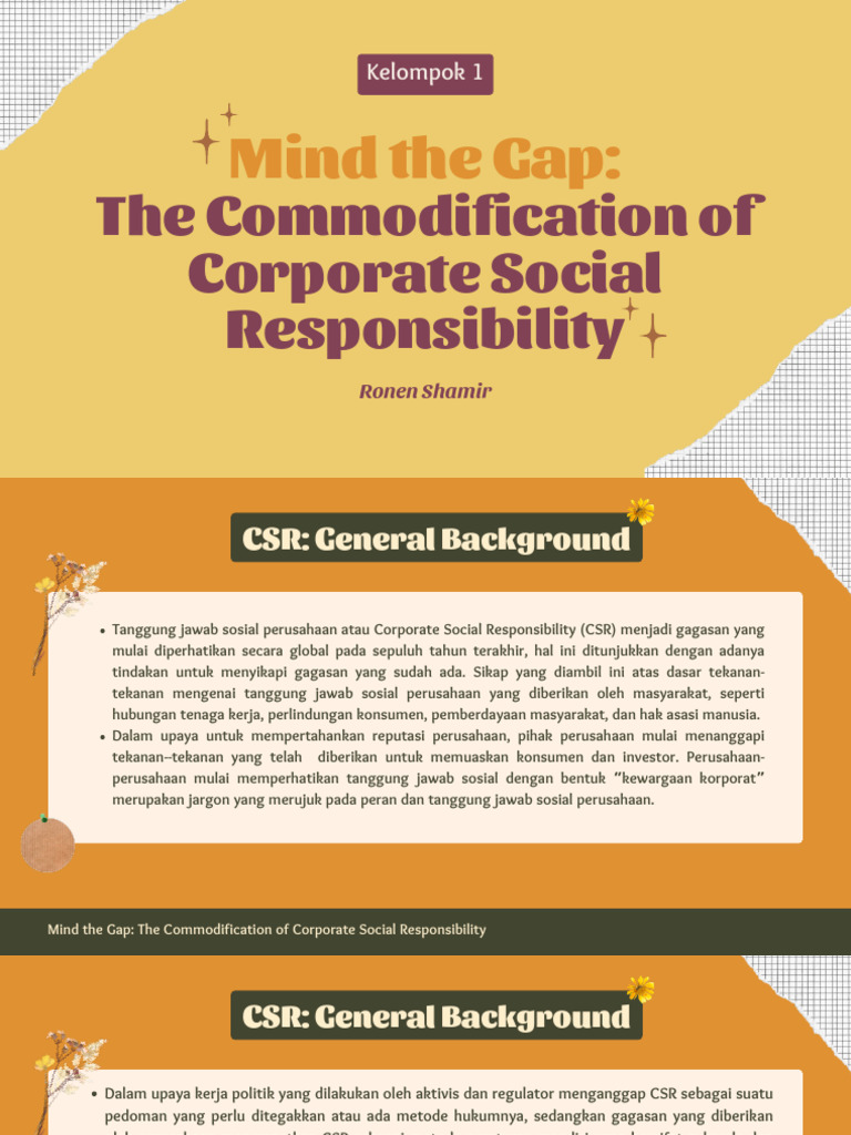 Commodification of Corporate Social Responsibility | PDF