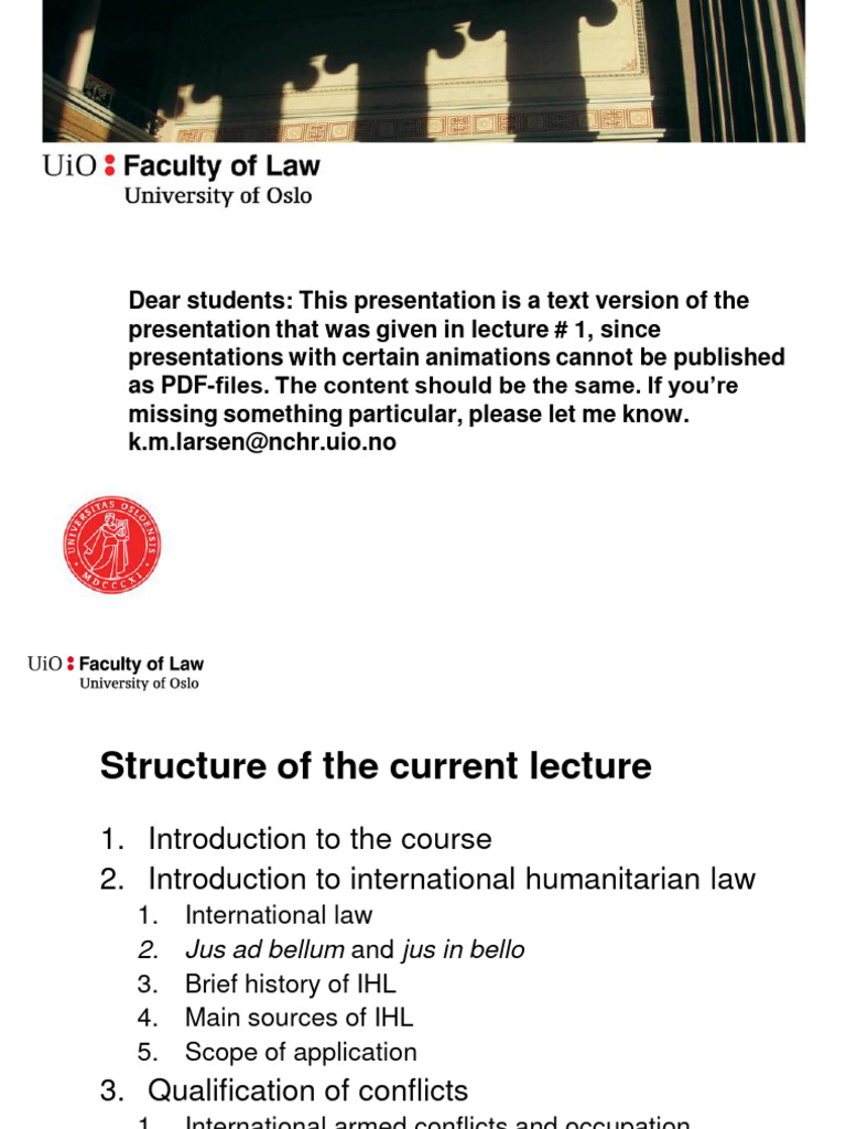 2012 Lecture 1 Intro To Ihl and Qualification - Handout | PDF ...