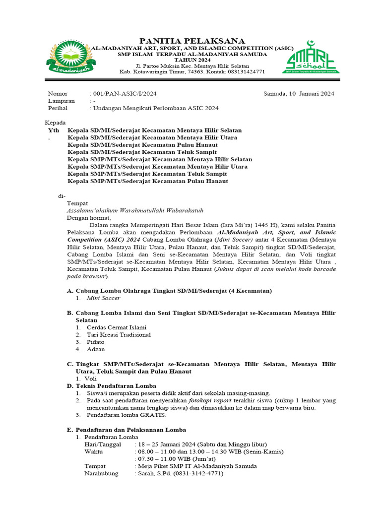 Juknis Semua Lomba | PDF