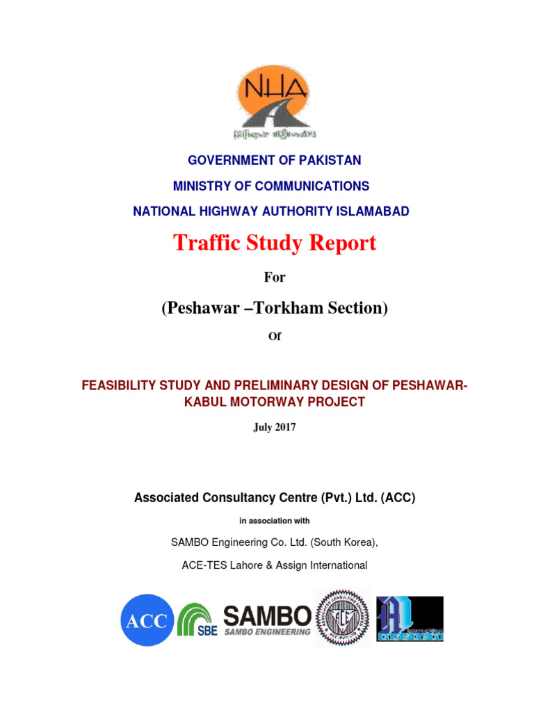 Traffic Study Report: (Peshawar - Torkham Section) | PDF | Transport | Road