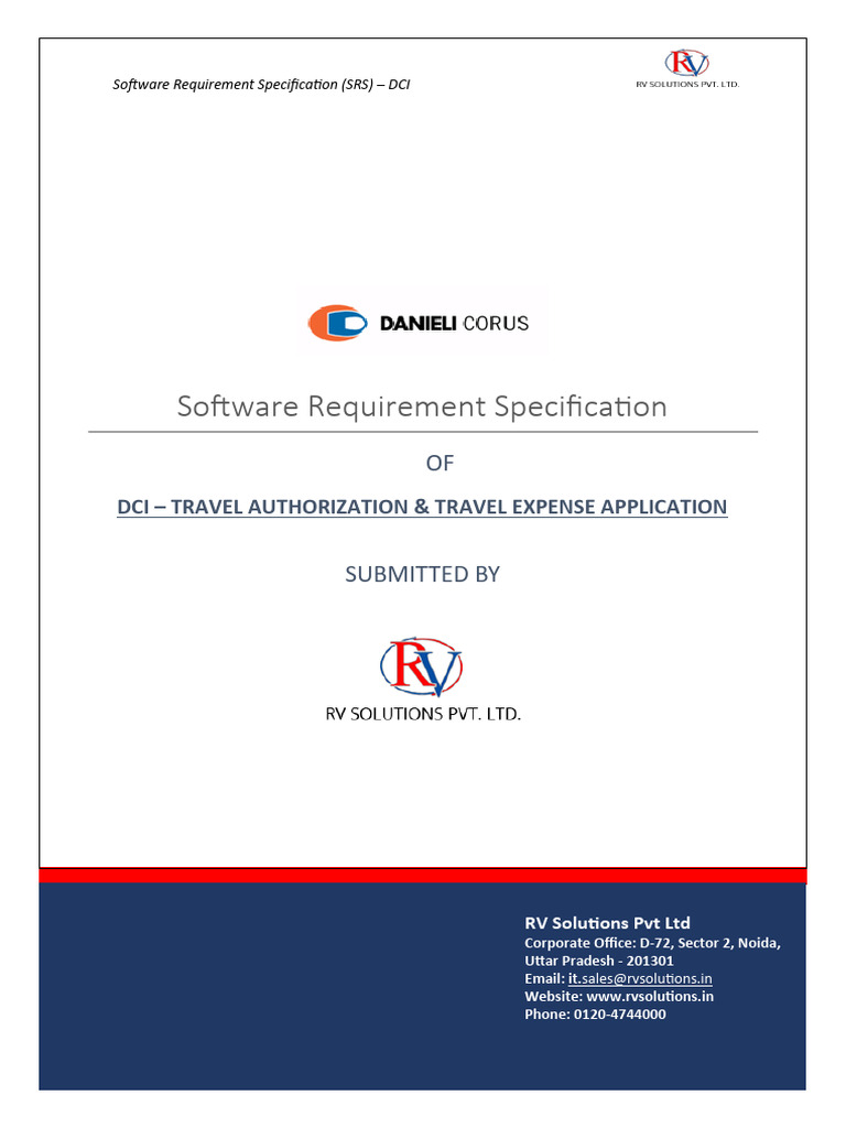 DCI Travel Plan SRS v1.2 | PDF | Software Testing | User (Computing)