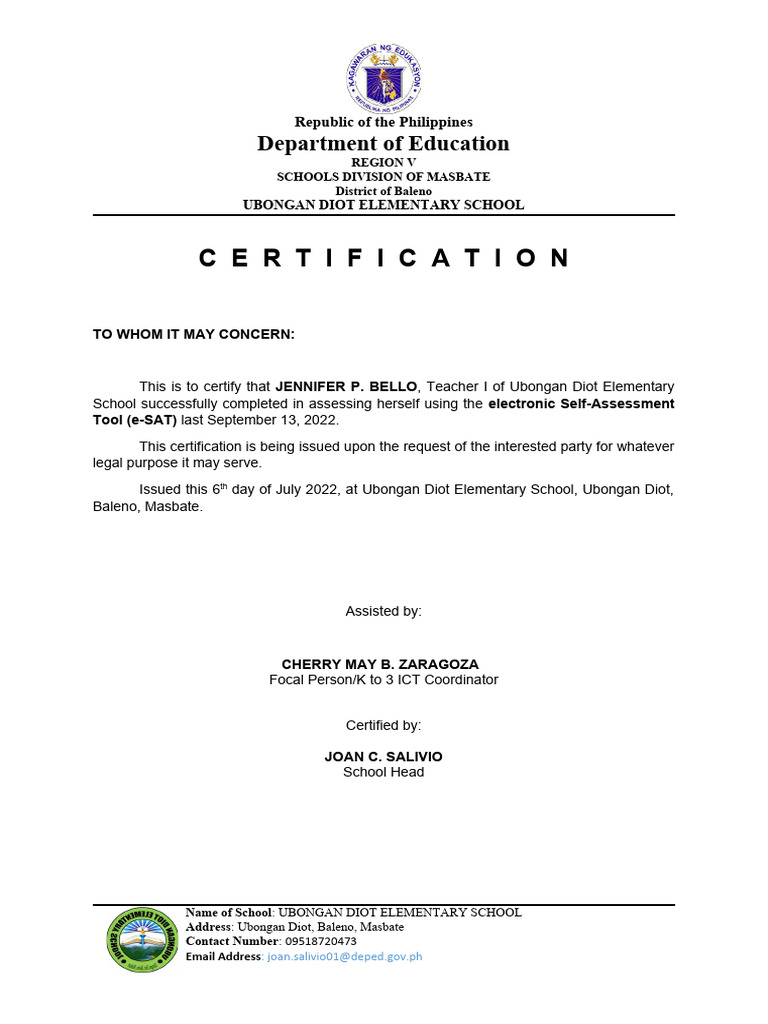 Certification E-Sat | PDF