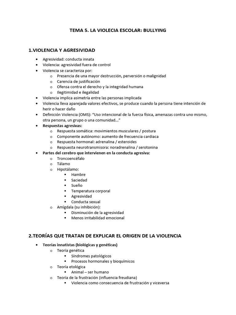 Esquema T5 Psico Del Desarrollo | PDF | Violencia | Invasión