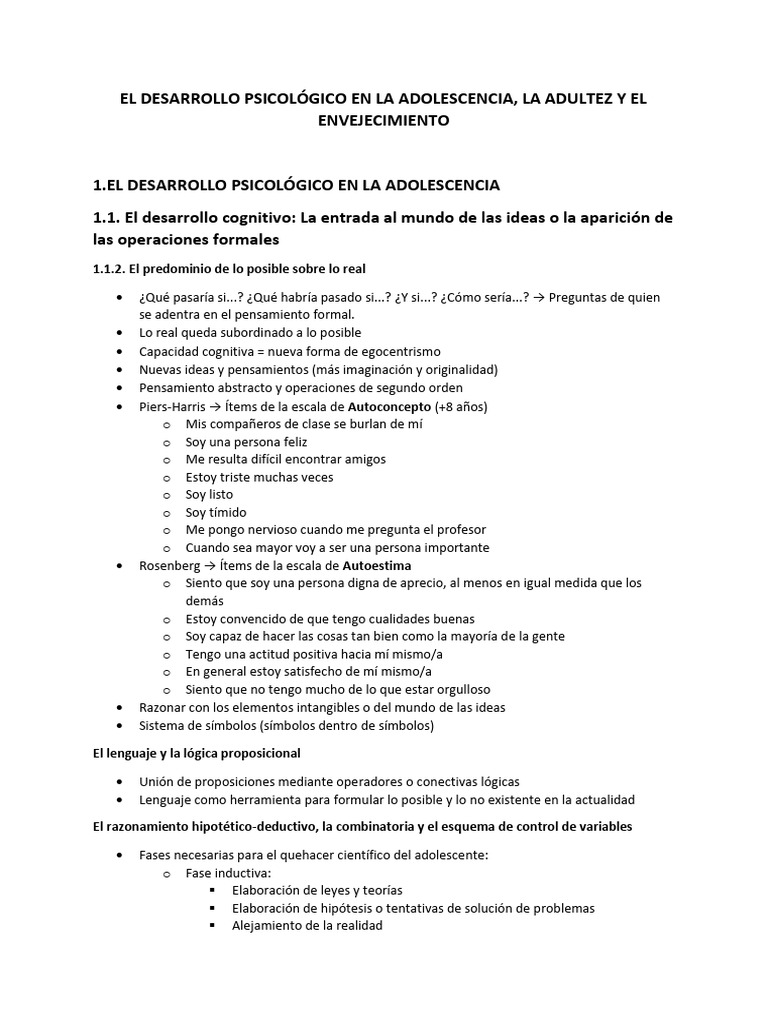 Esquema T4 Psico Del Desarrollo | PDF | Inteligencia | Pensamiento