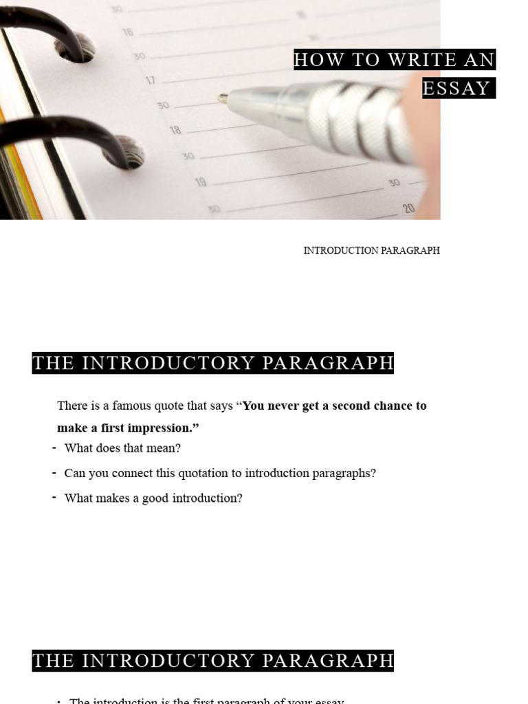 How To Write An Essay Introduction Paragraph | PDF | Essays | Laughter