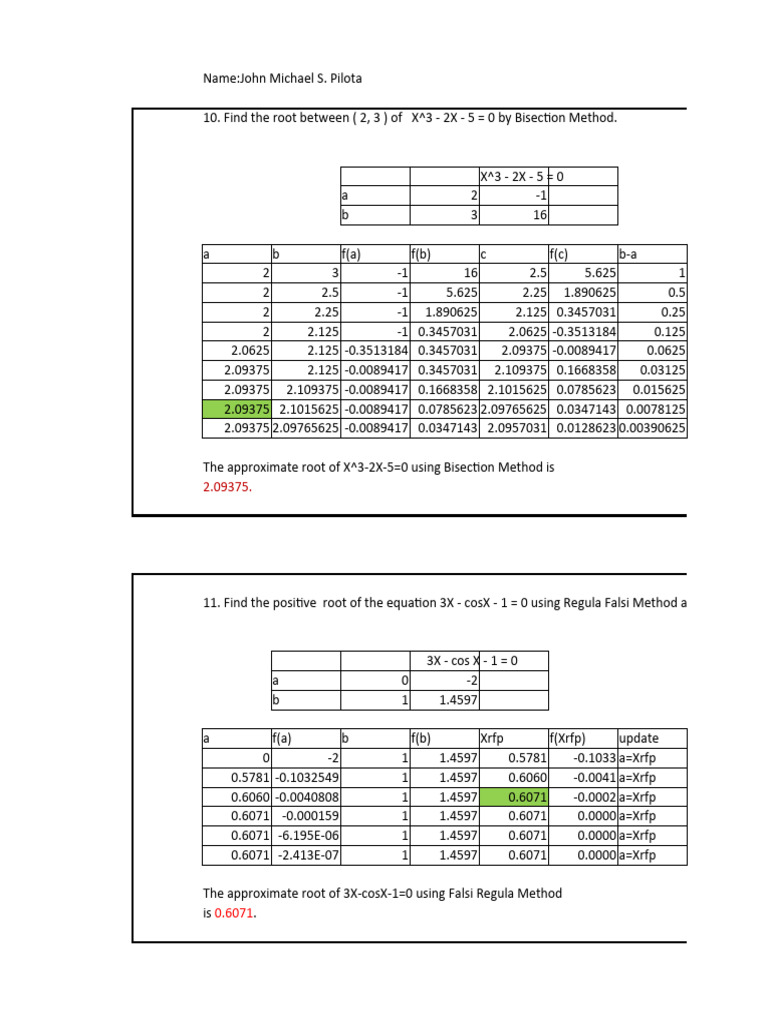 Numerical Methods for Root Finding | PDF