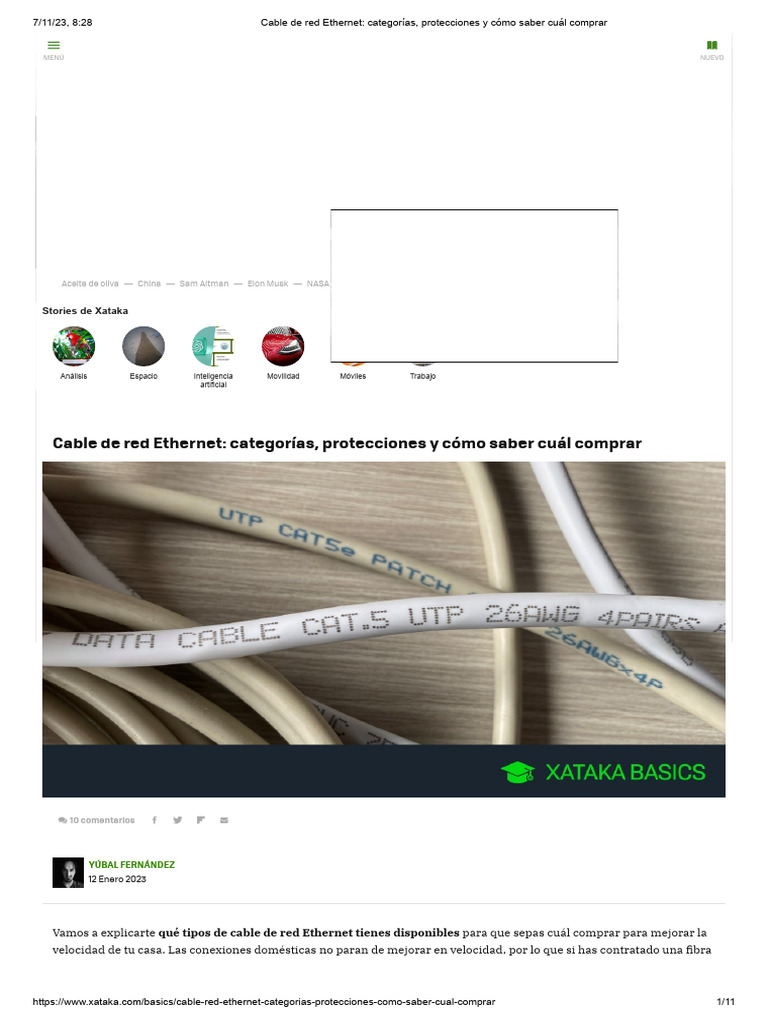 Cable de red Ethernet_ categorías, protecciones y cómo saber cuál comprar | PDF ...