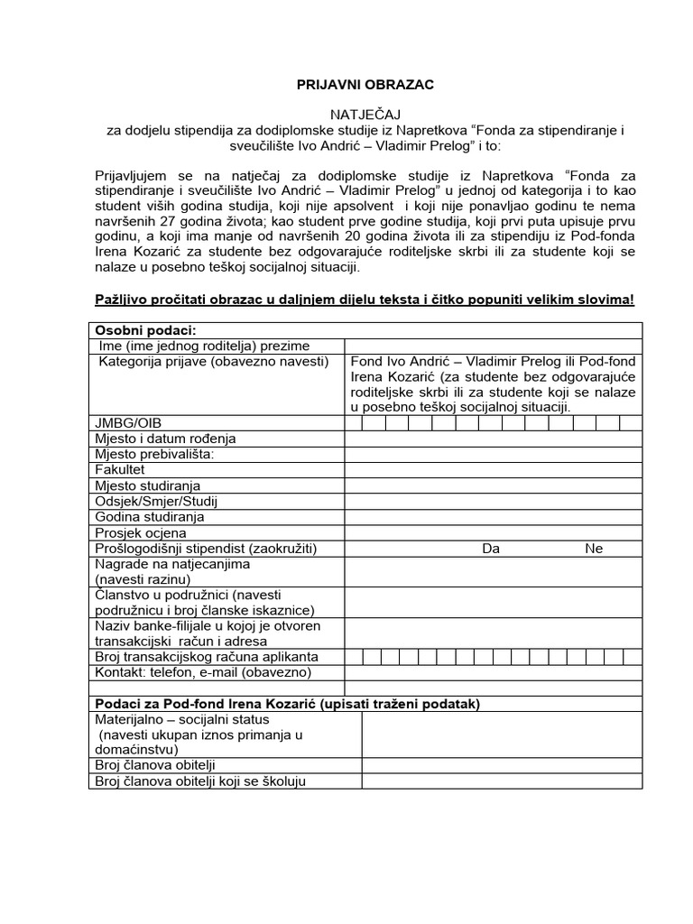 Prijavni-obrazac-za-stpendije-2023-2024-1-1-1 | PDF