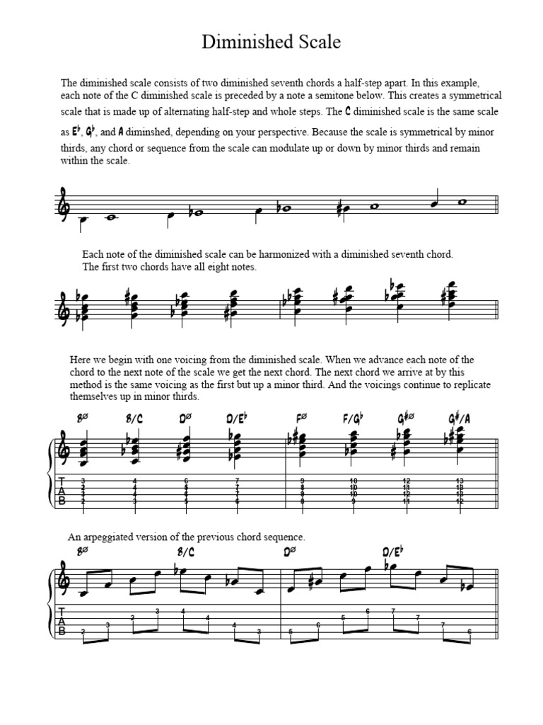 Diminished | PDF | Interval (Music) | Scale (Music)