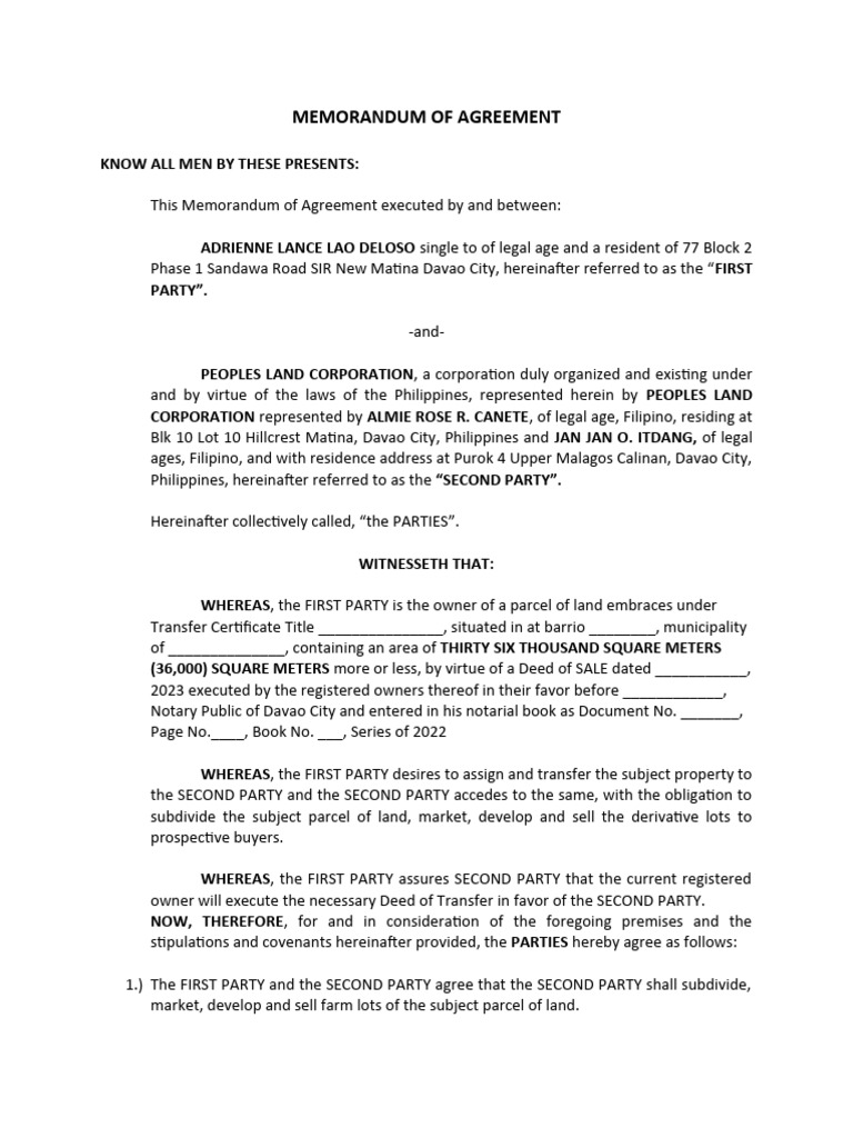 MOA Updated | PDF | Common Law | Business