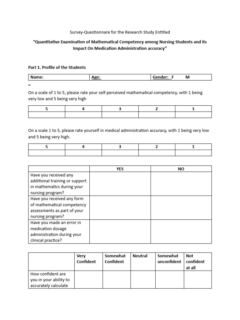 Questionnaire SOP | PDF | Nursing | Survey Methodology