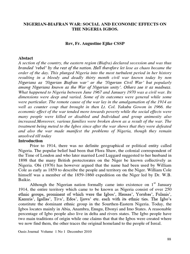 Nigerian Civil Biafran War | PDF | Igbo People | Biafra