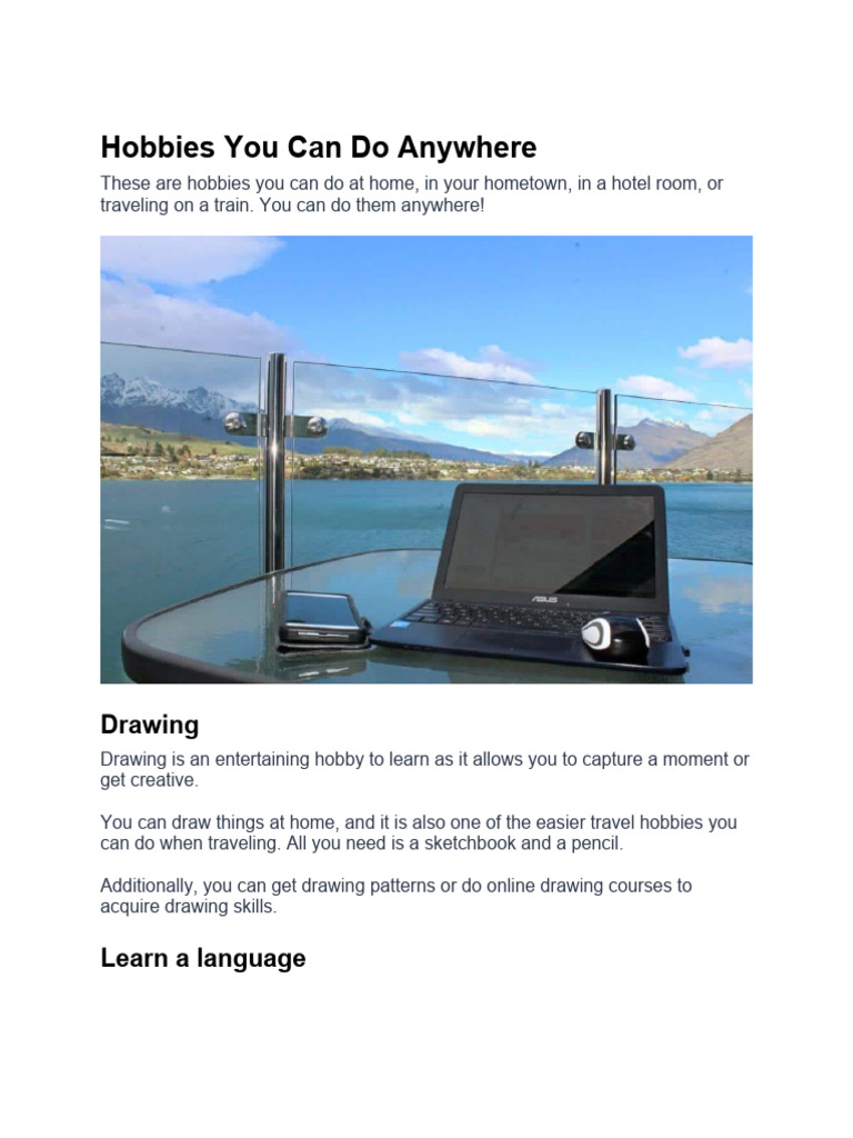 Travel Hobbies | PDF | Hobbies | Sports