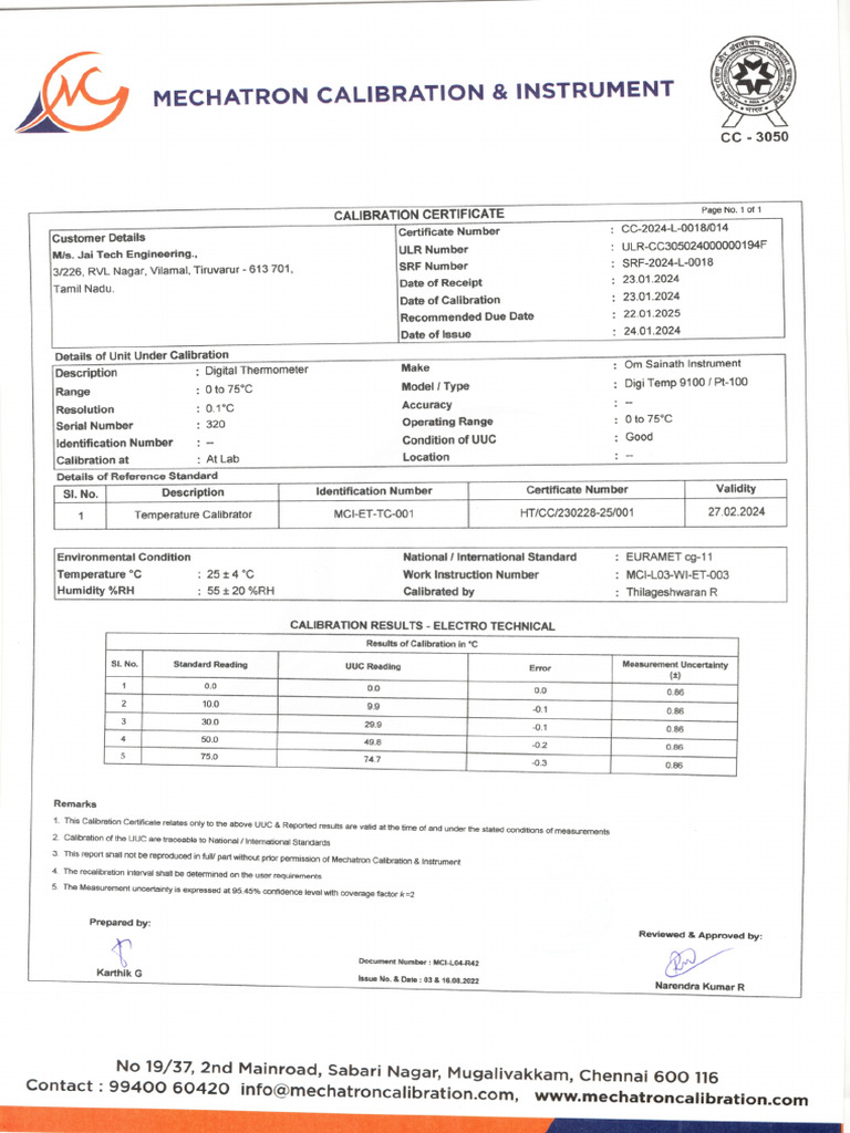 PT Calibration AND Temperature Sensors | PDF