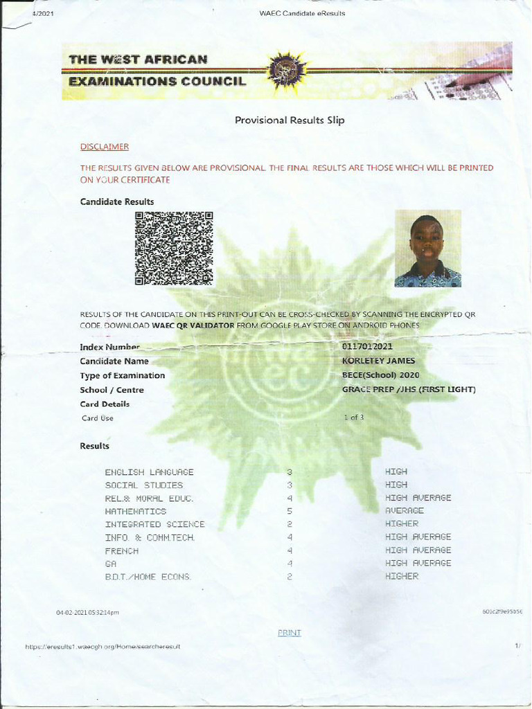 Results Slip James | PDF