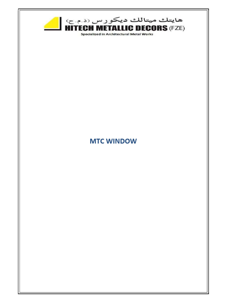 Window MTC | PDF | Extrusion | Aluminium