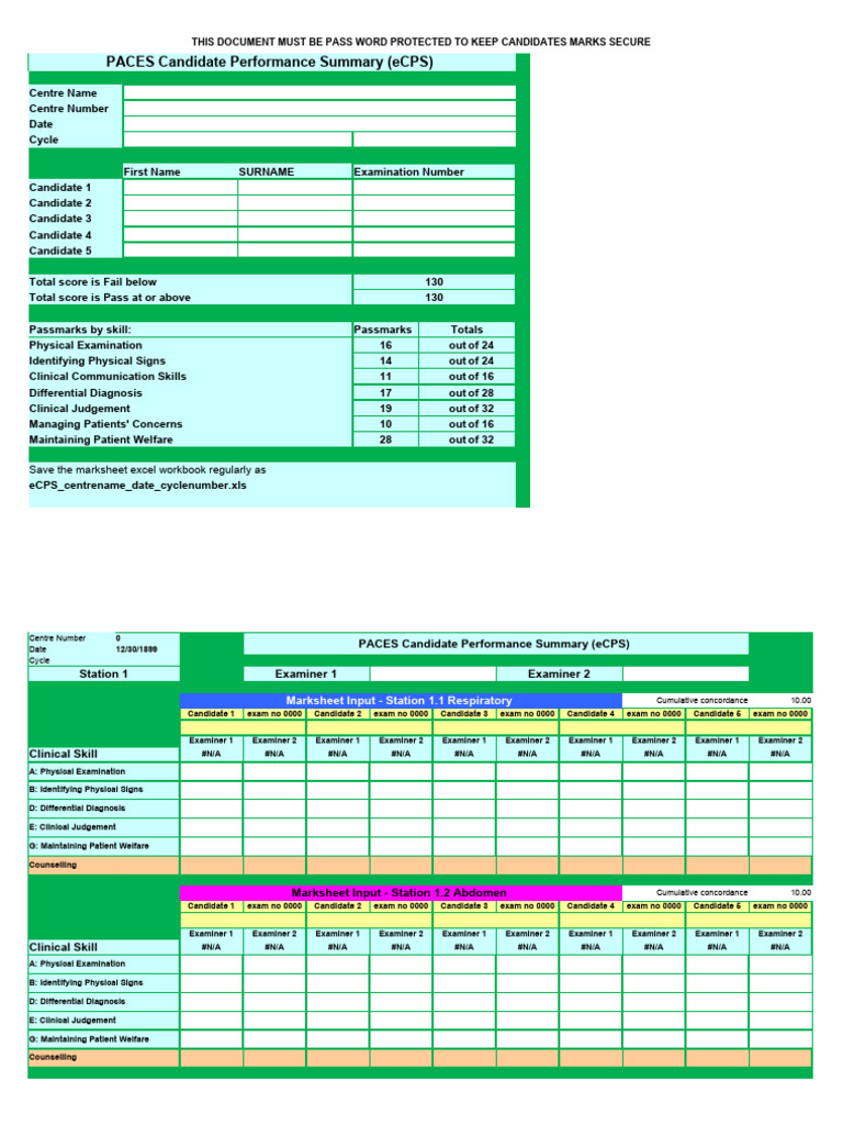 PACEs ECPS Template 2017 | PDF | Physical Examination | Medical Diagnosis