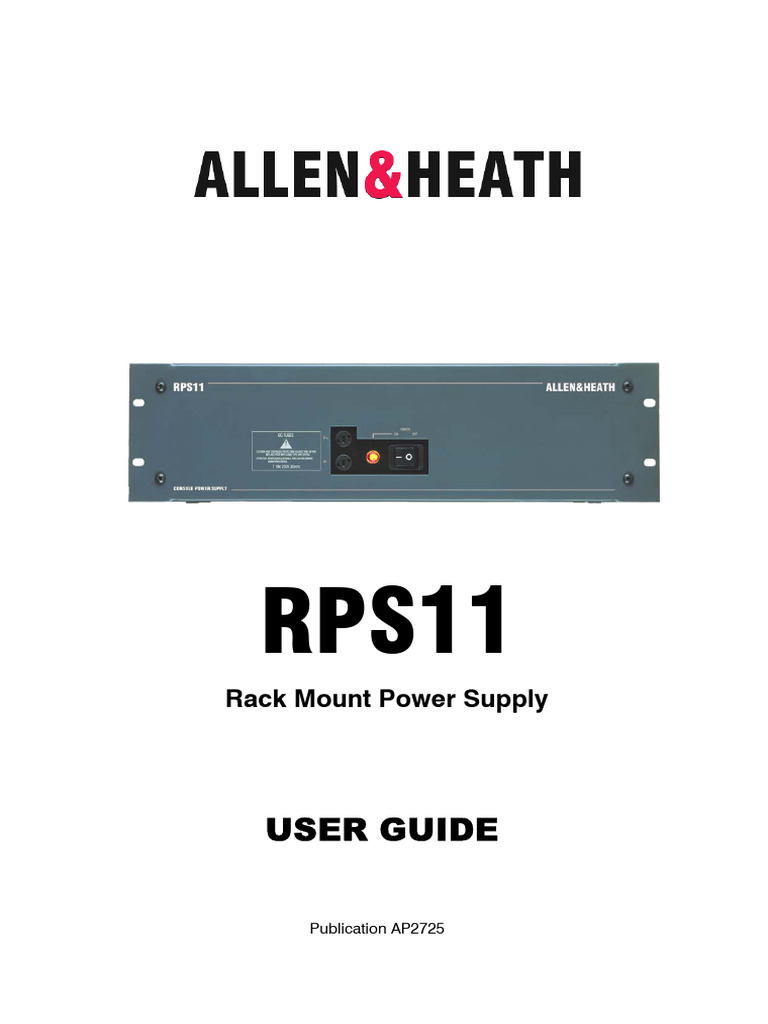 ALLEN&HEATH RPS11 Rack Mount Power Supply | PDF | Power Supply | Mains ...