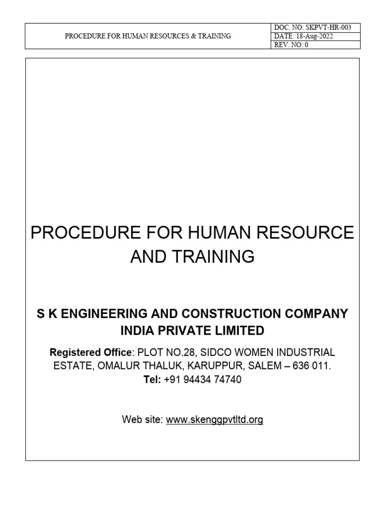 HR Procedure | PDF | Human Resources | Competence (Human Resources)