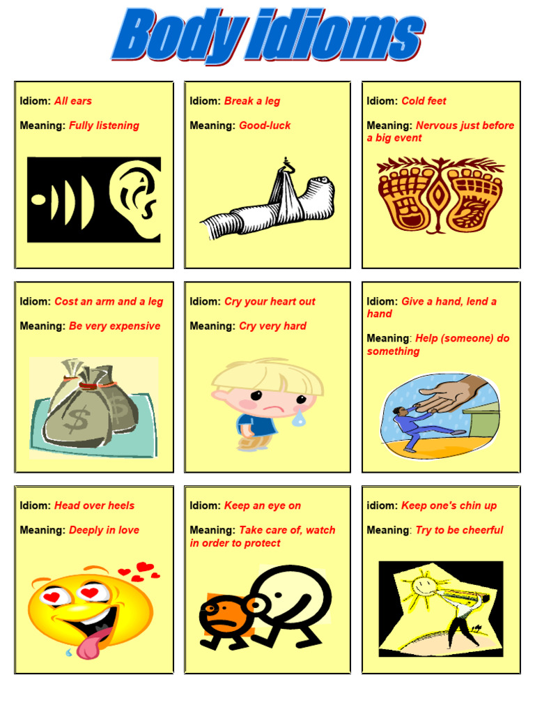 Body Idioms Flashcards Games - 4312 | PDF