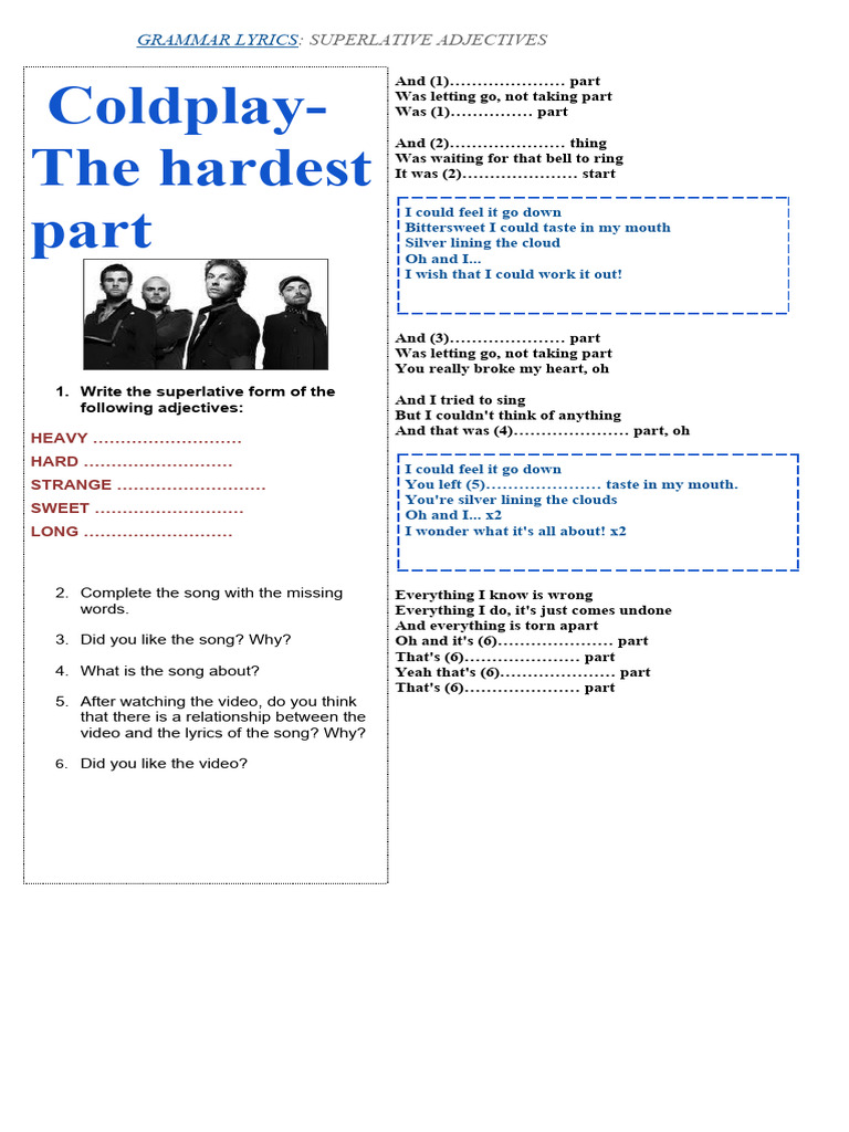Coldplay - The Hardest Part | PDF