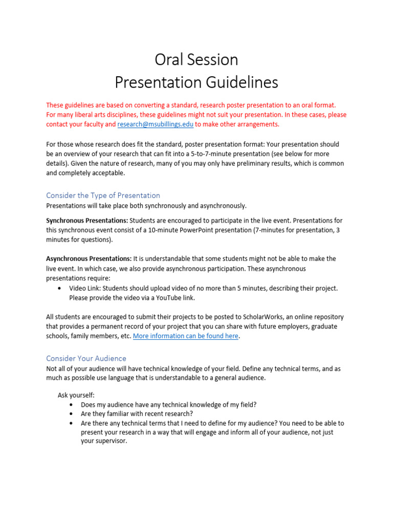 Presentation Guidelines Pdf Cognition Human Communication