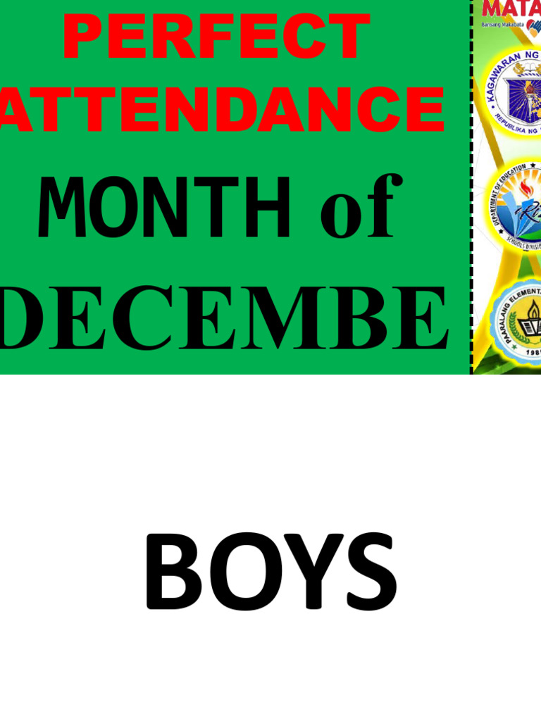 Perfect Attendance - December 2023 | PDF