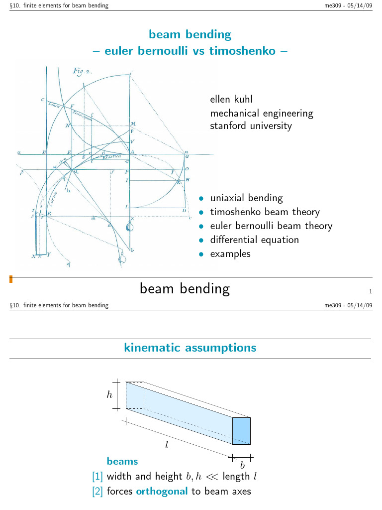 Euler Bernoulli Beam Theory | PDF | Bending | Applied And Interdisciplinary Physics