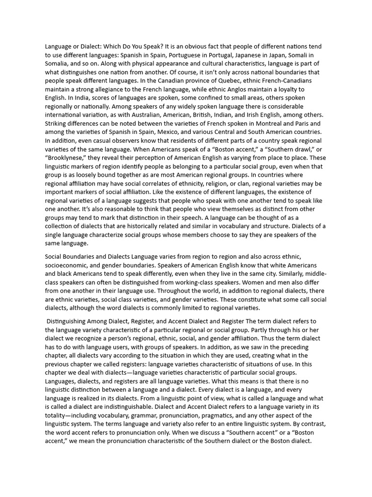 El 103 - WR | PDF | Dialect | Human Communication