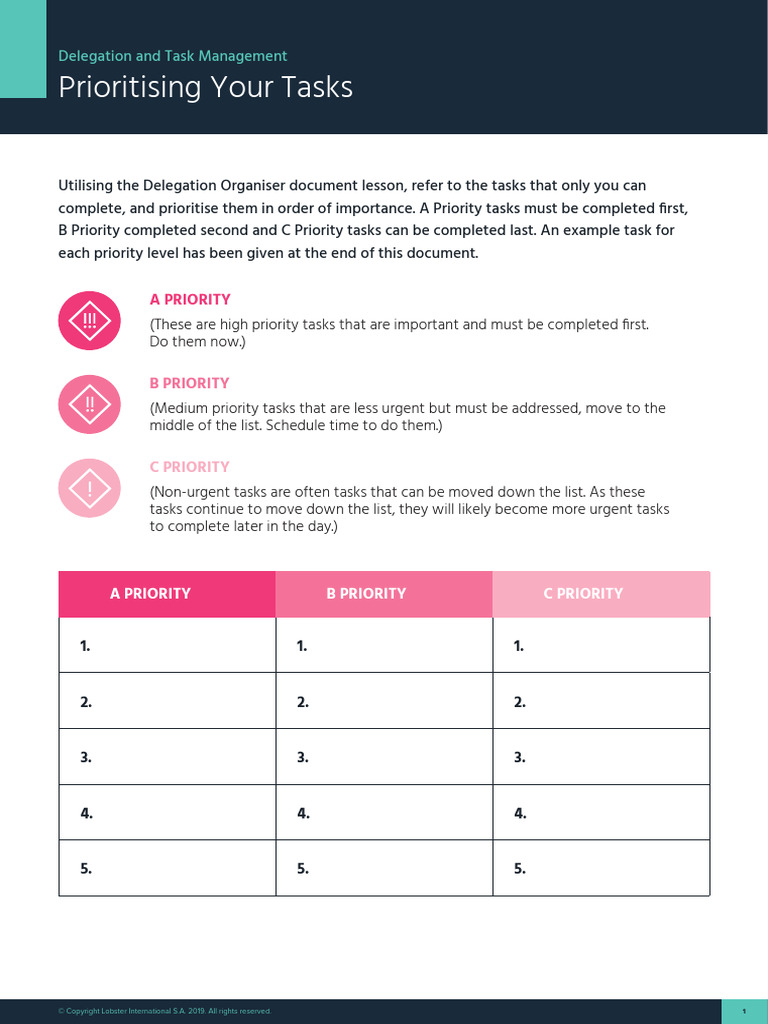 4 8 Prioritizing Your Tasks | PDF | Freedom Of Expression Law ...