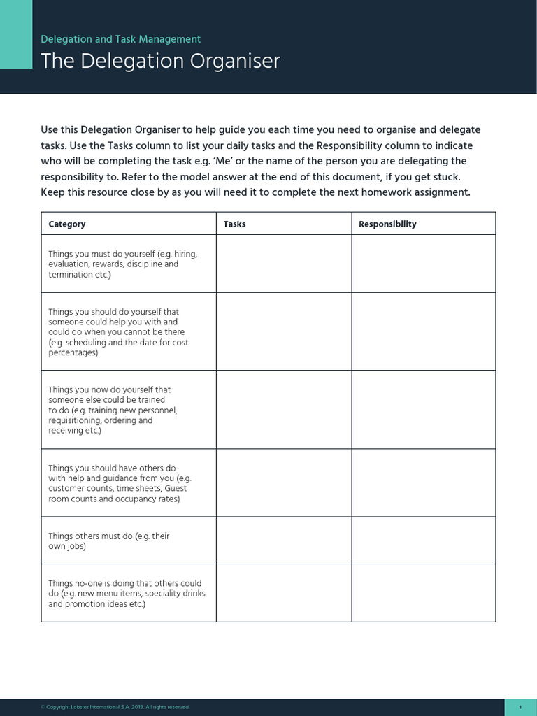 4 4 The Delegation Organizer | PDF | Business
