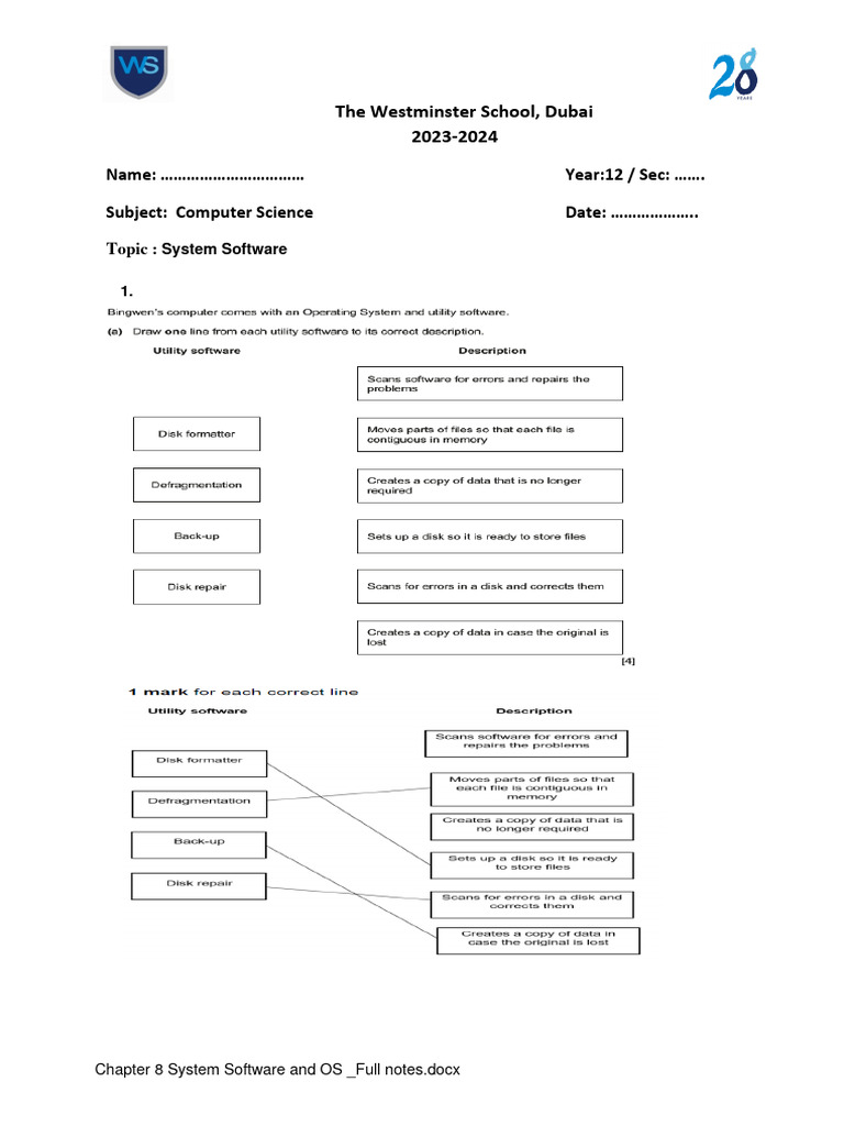 Year 12 Computer Science Notes | PDF | Graphical User Interfaces ...