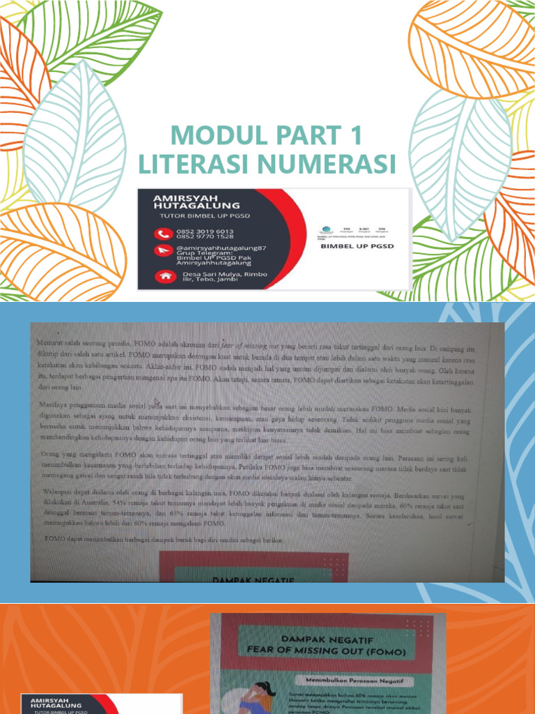 Modul Part 1 Literasi Numerasi | PDF