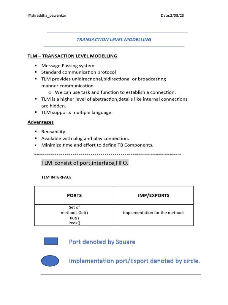 TLM With Examples | PDF | Interface (Computing) | Computer Science