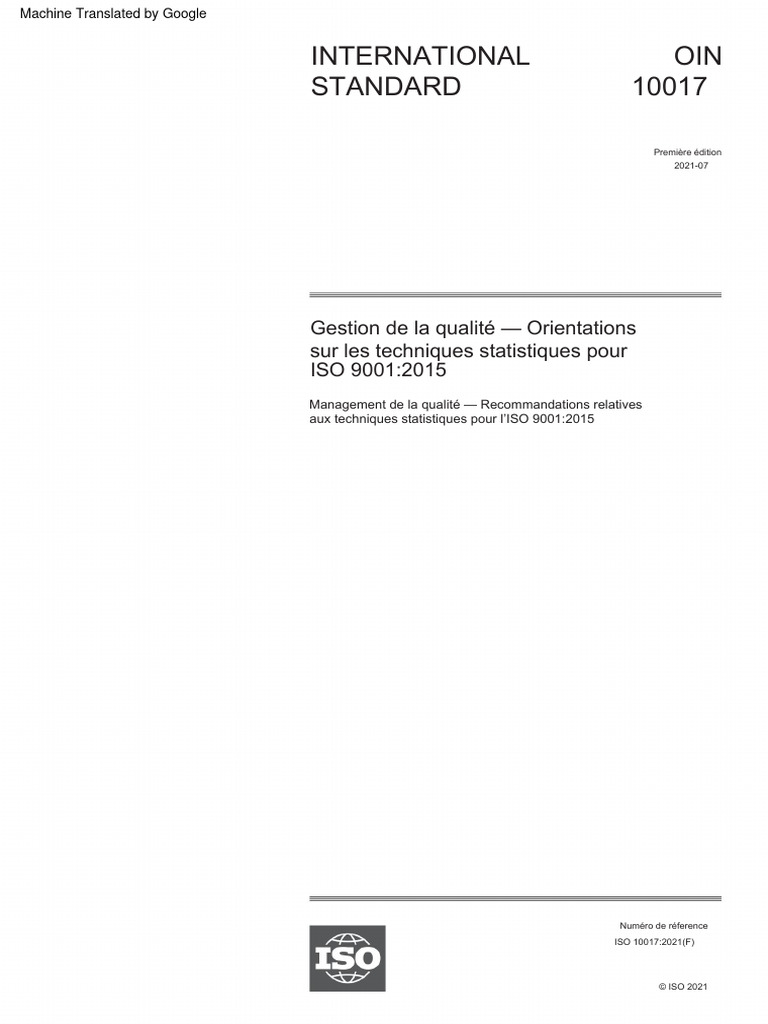 ISO 10017-2021 FR | PDF | Management de la qualité | Organisation ...
