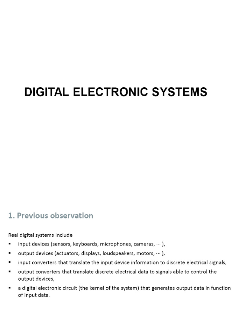 Digital Electronic Systems | PDF