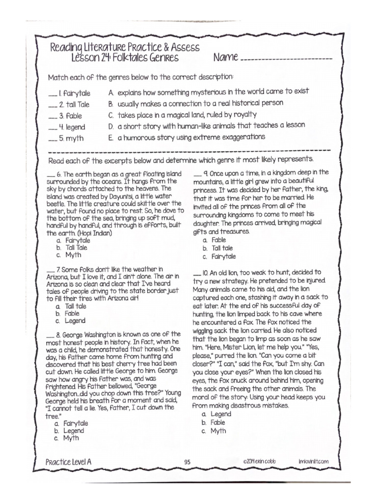 Lesson 24 Folktales Genres | PDF | Fairy Tales