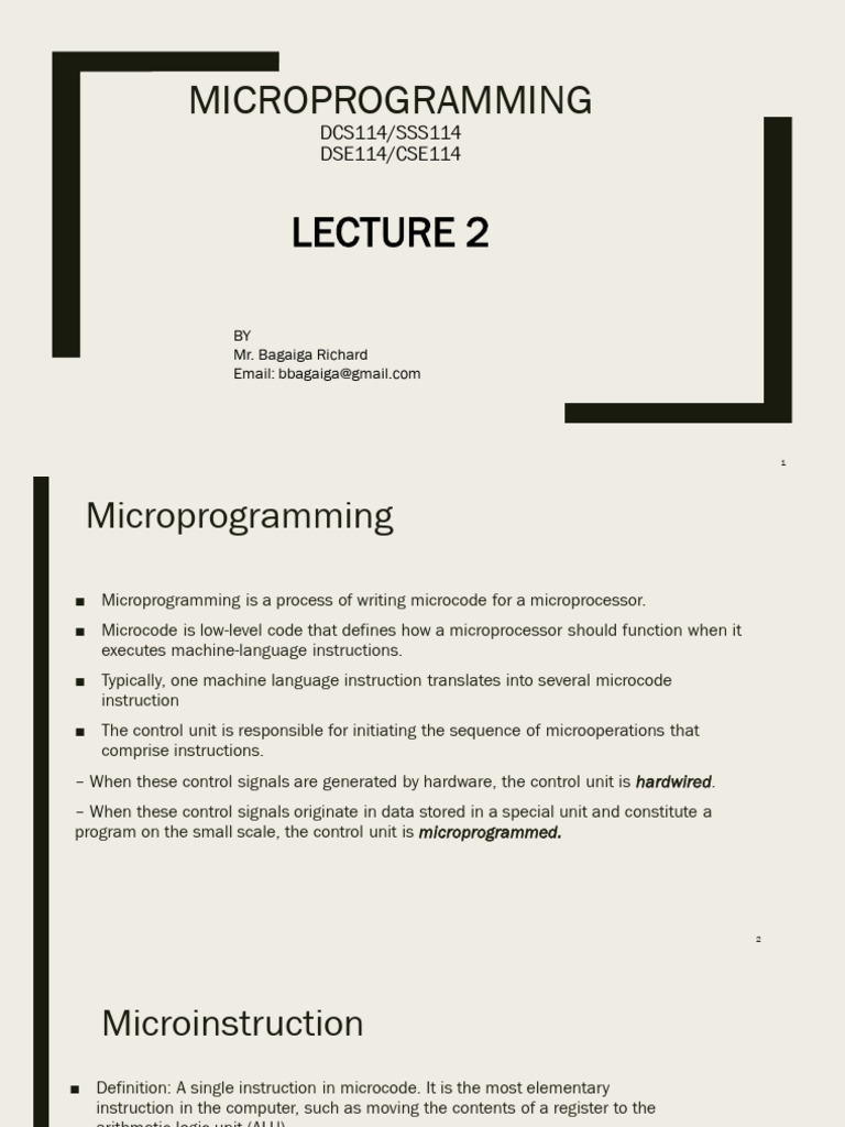 Lec 2 Microprogramming | PDF | Central Processing Unit | Office Equipment