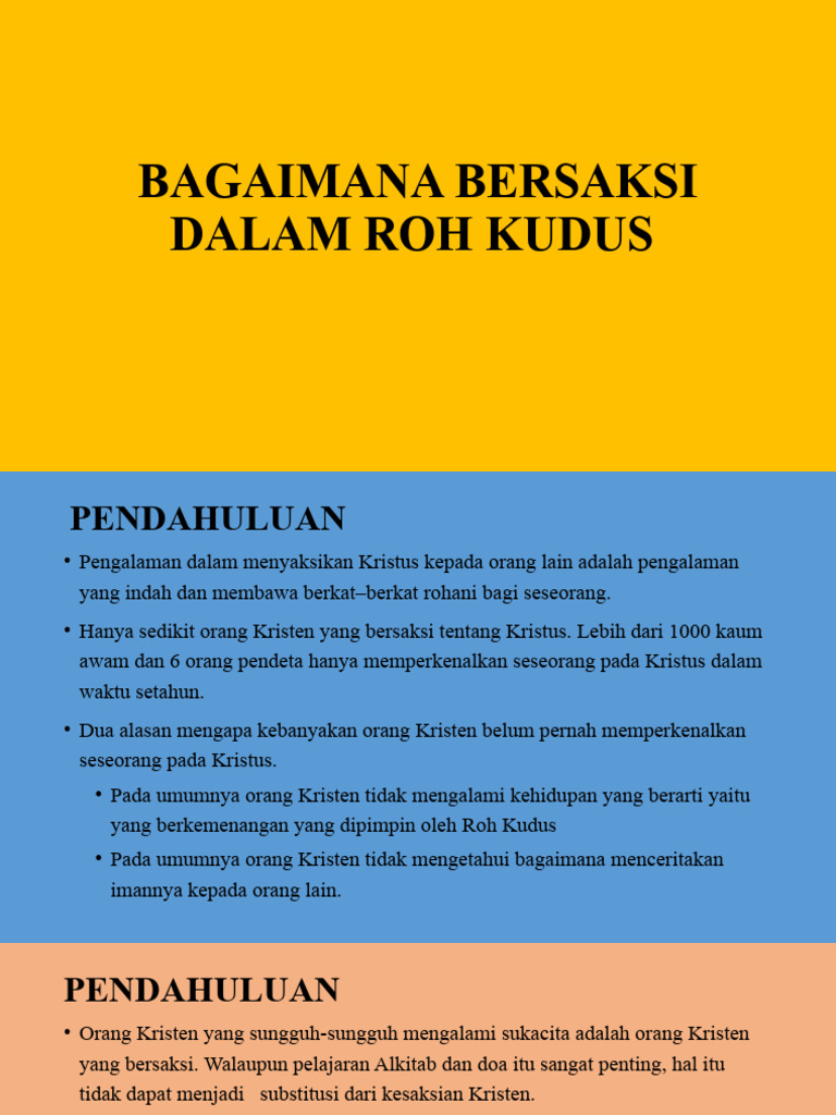 Bagaimana Bersaksi Dalam Roh Kudus | PDF | Agama & Spiritualitas