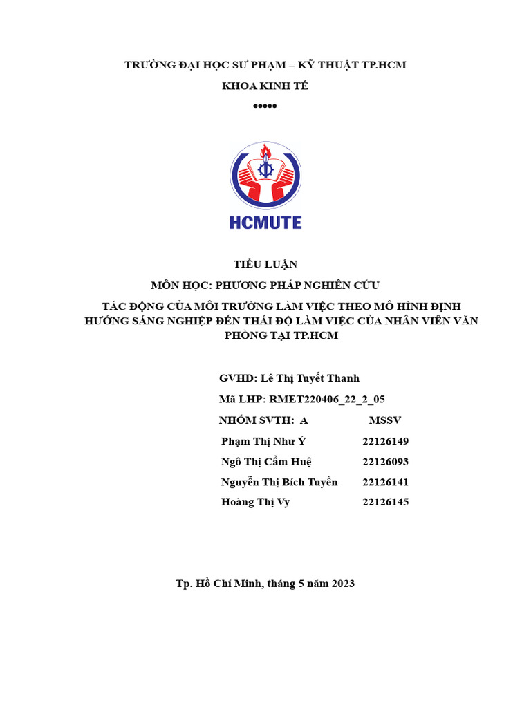 Tiểu luận PPNC Nhóm A | PDF