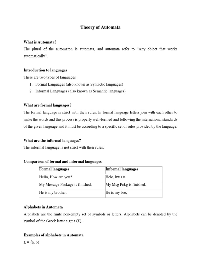 TOA Handouts 1 | PDF | Automata Theory | Metalogic TOA Handouts 1 | PDF | Automata Theory | Metalogic