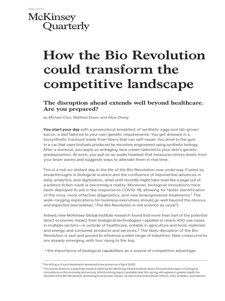 How The Bio Revolution Could Transform The Competitive Landscape | PDF ...