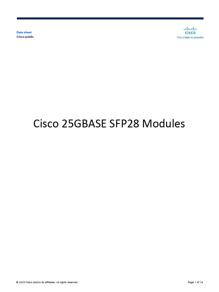 Cisco 25GBASE SFP28 Modules | PDF | Telecommunications Infrastructure ...